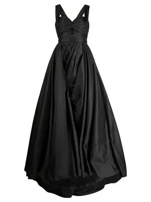 Zuhair Murad Cut-out Taffeta Gown - Black