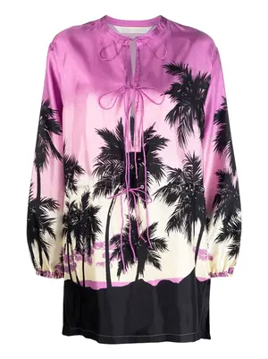 Palm Angels Graphic-print Long-sleeve Top - Purple