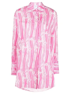 Patou Abstract-print Mini Shirtdress - Pink