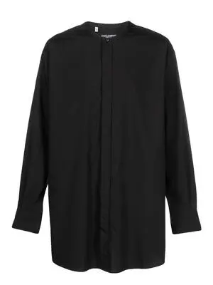 Dolce & Gabbana Collarless Long Shirt - Black