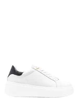TWINSET Leather Platform Sneakers - White