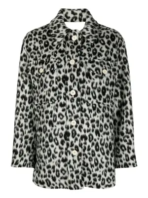Isabel Marant Odelino Leopard-print Shirt Jacket - White