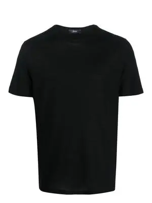 Herno Logo-plaque Cotton T-shirt - Black