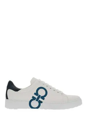 FERRAGAMO Gancini-print Low-top Sneakers - White