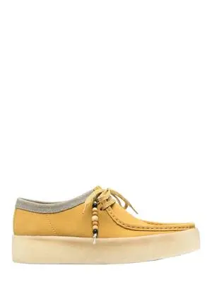 Clarks Suede Boat Shoes With Wooden Beads - Yellow