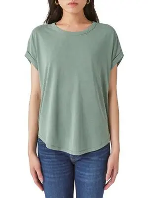 Lucky Brand Sandwash Dolman T-shirt - Loden Green