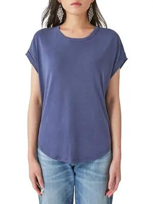 Lucky Brand Sandwash Dolman T-shirt - Navy