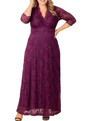 KIYONNA Maria Lace Evening Gown - Berry Bliss