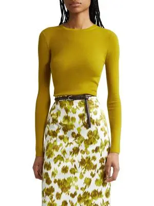 Michael Kors Michael Kors Collection Hutton Cashmere Rib Sweater Moss