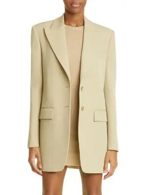 Michael Kors Wool Gabardine Boyfriend Blazer - 266 Dune