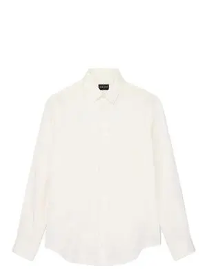 Giorgio Armani Regular-fit Shirt In Linen - White
