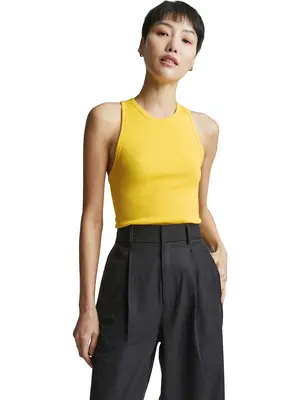 Everlane Luxe Rib Racerback Tank Top High Visibility Yellow