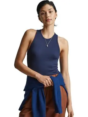 Everlane Luxe Rib Racerback Tank Top Navy