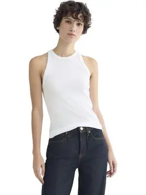 Everlane Luxe Rib Racerback Tank Top - White