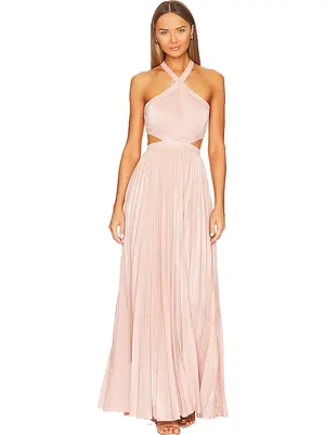 Bcbgmaxazria Metallic Evening Gown - Bare Pink