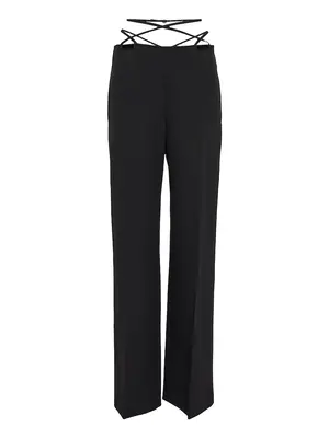 DION LEE Cutout Straight Pants - Black