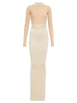 MAISON MARGIELA Deconstructed Jersey Maxi Dress - Beige