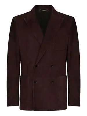 Dolce & Gabbana Double-breasted Suede Blazer - Brown