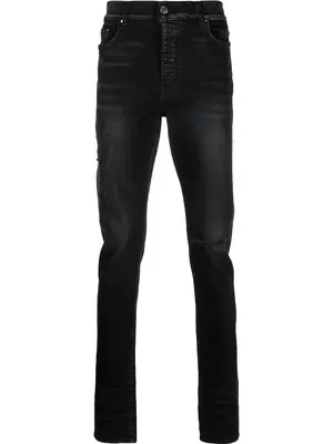 Amiri Logo-embroidered Skinny-cut Jeans - Black