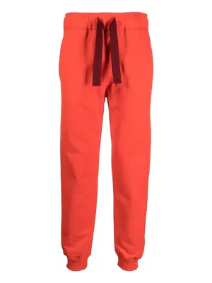 LANVIN Curb Woven Drawstring Track Pants - Red