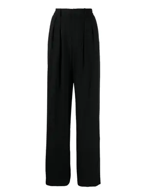 Alice + Olivia Pleat-detail Wide-leg Pants - Black