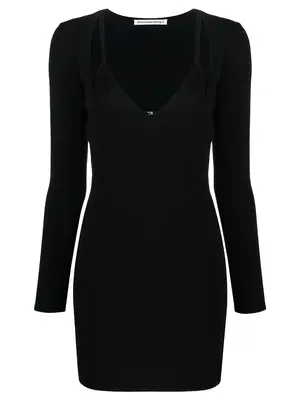 Alexander Wang Layered Neckline Detail Dress - Black