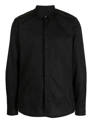 LES HOMMES Eyelet-embellished Shirt - Black
