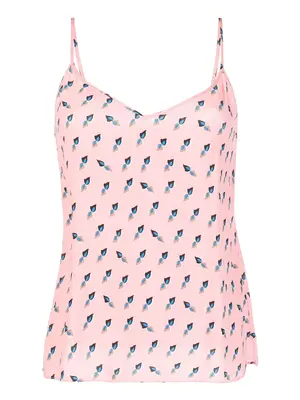 Diane Von Furstenberg Graphic-print Top - Pink