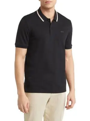BOSS Penrose Tipped Polo Blk