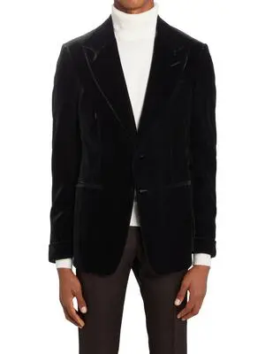 TOM FORD Shelton Fluid Velvet Cocktail Jacket - Black