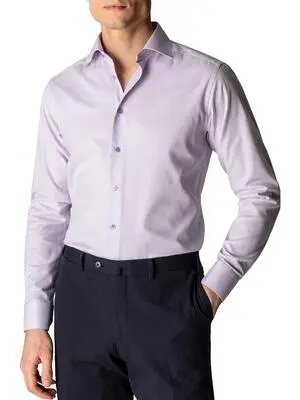 Eton Slim Fit Solid Dress Shirt - Purple
