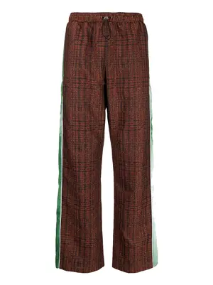 Ahluwalia Check-pattern Straight-leg Trousers - Red