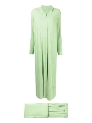 BAMBAH Knitted Long Dress And Trousers Set - Green