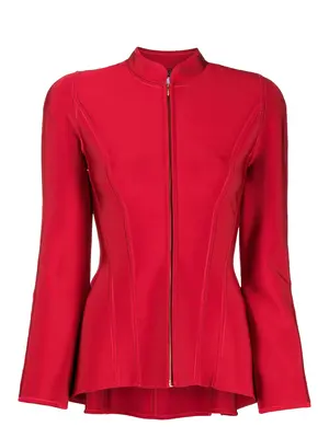 HERVE L. LEROUX Peplum-hem Jacket - Red