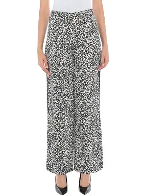 TWENTY EASY BY KAOS Leopard-print Wide Leg Pants - White