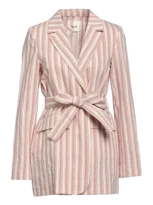 SUOLI SUOLI Striped Blazer With Belt Red