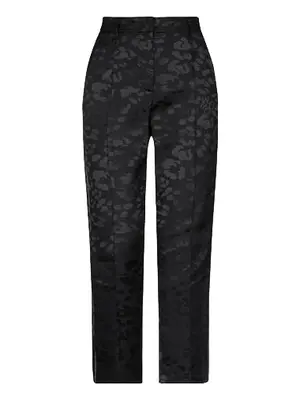 8PM 8PM Leopard-Print Straight-Leg Pants Black