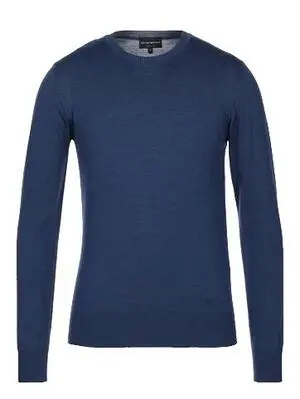 Emporio Armani Lime Virgin Wool Sweater Blue