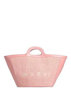 Marni Handbag In Cotton, Polyamide, And Leather Pink