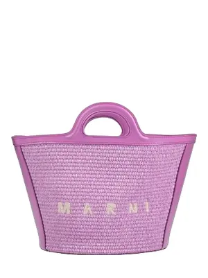 Marni Handbag In Cotton, Polyamide, And Leather Purple