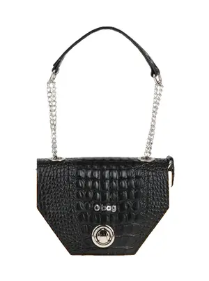 O BAG Handbag With Crocodile Print And Chain Strap