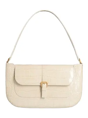 By Far Baguette Bag In Cow Leather With Crocodile Print - Beige