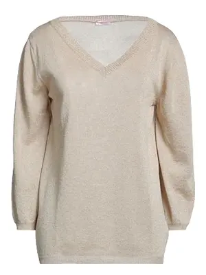 Rossopuro ROSSOPURO Knitted Lamé Sweater Beige