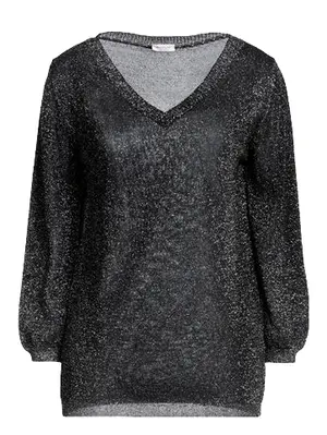 Rossopuro ROSSOPURO Knitted Lamé Sweater Black