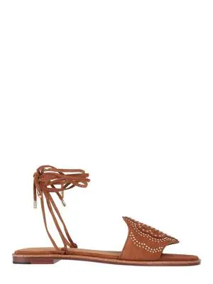 Maje Leather Sandals Tan