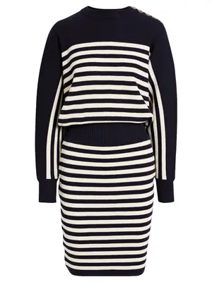 ALEXANDRE VAUTHIER Alexandre Vauthier Striped Ribbed Wool Dress