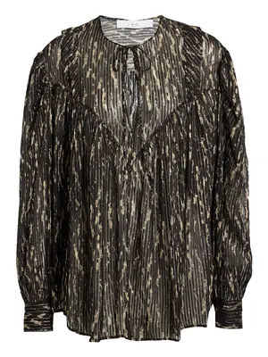 IRO PARIS Artya Metallic Printed Blouse - Black