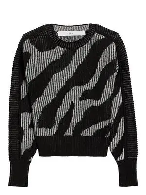 IRO PARIS Ribbed Jacquard-knit Sweater - Black