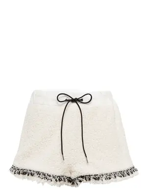 Sacai Drawstring Tweed Shorts - White