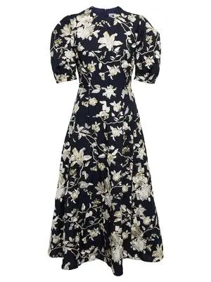 ERDEM Erdem Kira Floral Embroidered Midi Dress